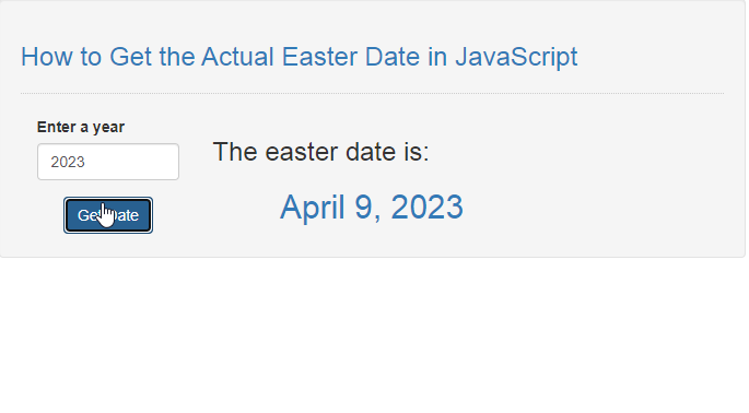 How to Get the Actual Easter Date in JavaScript | SourceCodester